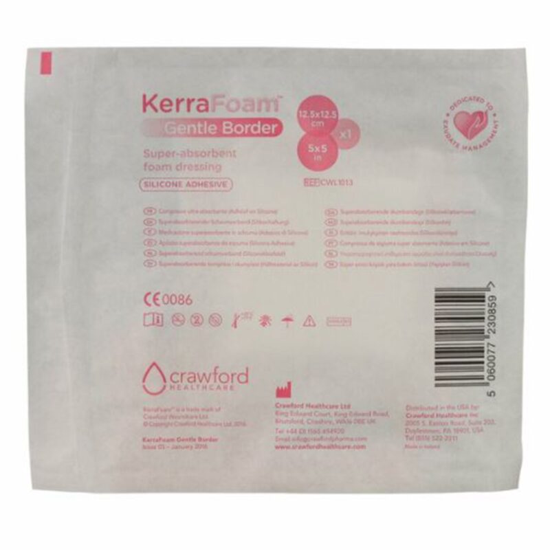 KerraFoam™ Gentle Border Silicone Foam Dressing, 5 x 5 Inch – The ...